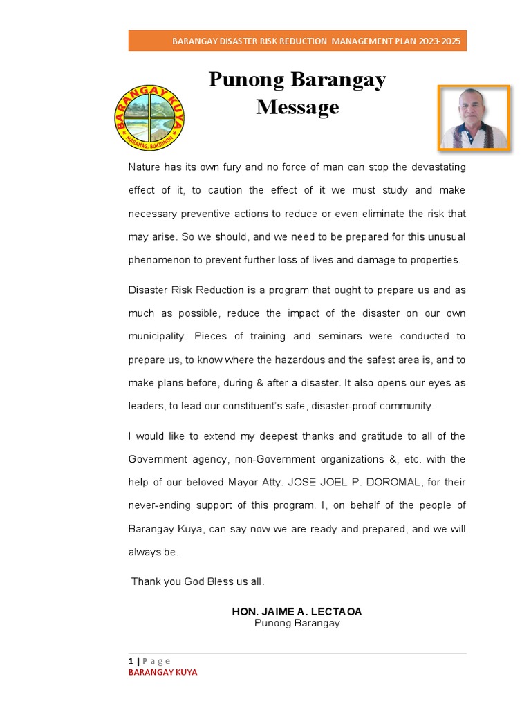 BDRRM Plan 2023-2025 Final | PDF | Hazards