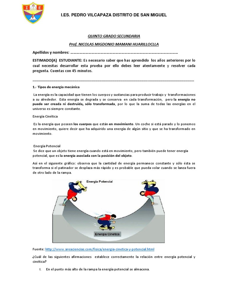 Evaluación Diagnóstica CTA - 5° | PDF