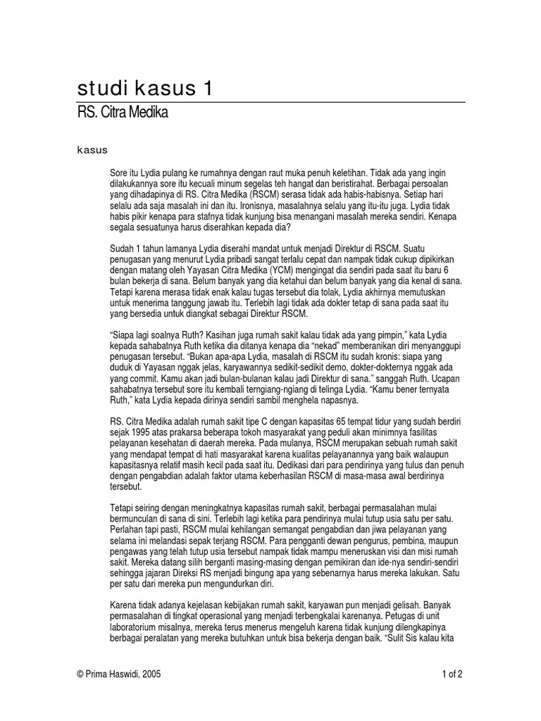Studi Kasus 1 | PDF