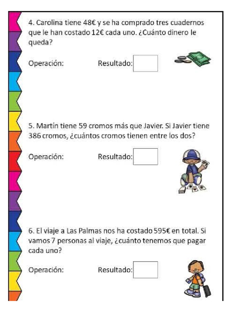 Sumas y Restas Problemas Primer Grado | PDF