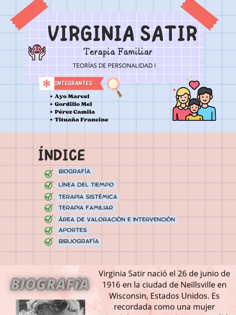 Virginia Satir - Expo Teorías de Personalidad I | PDF | Psicoterapia ...