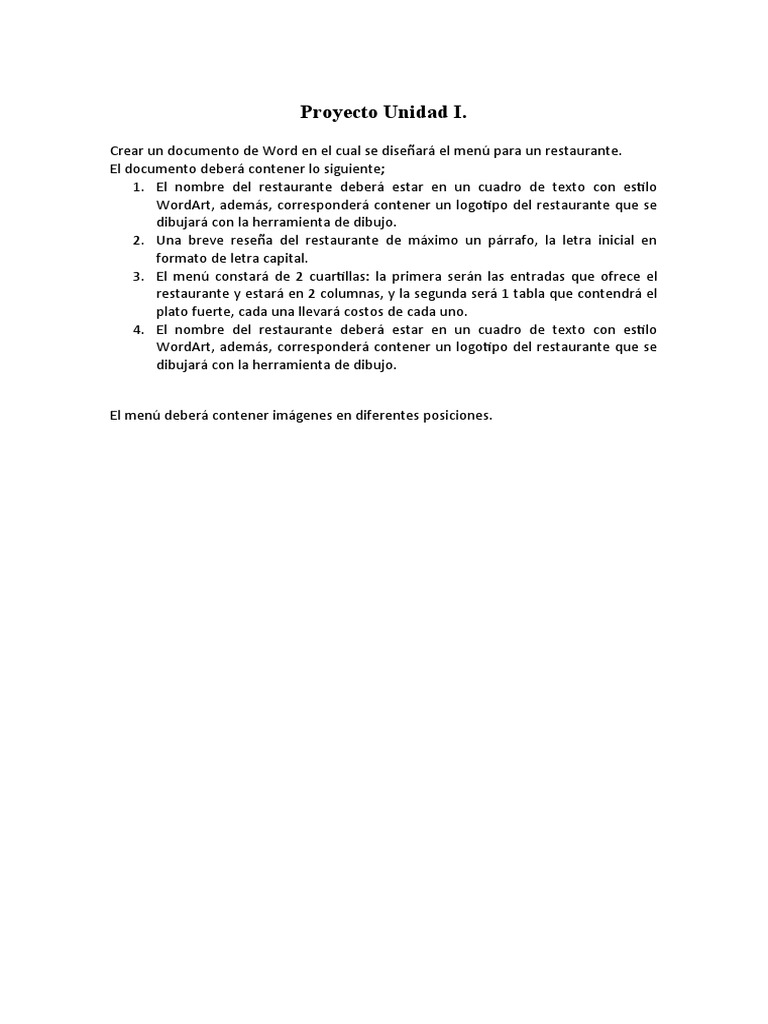 Proyecto Unidad I | PDF