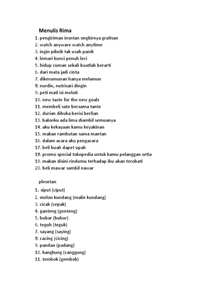 Menulis Rima | PDF