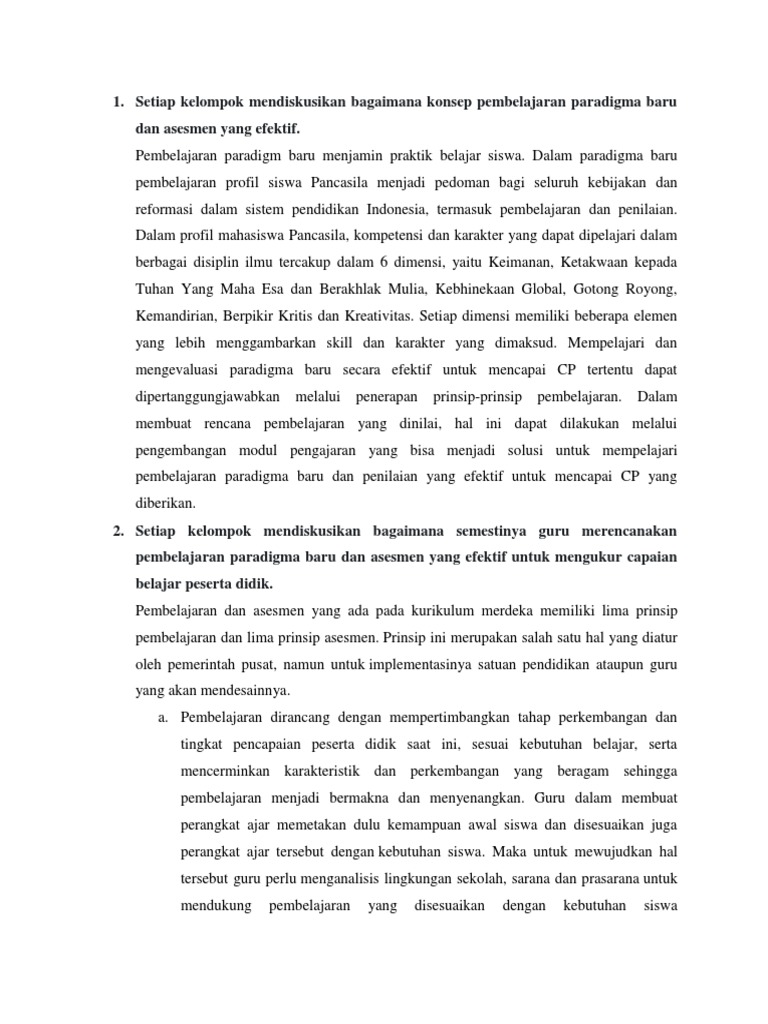 Pembelajaran Paradigma Baru dan Asesmen Efektif | PDF | Karier ...
