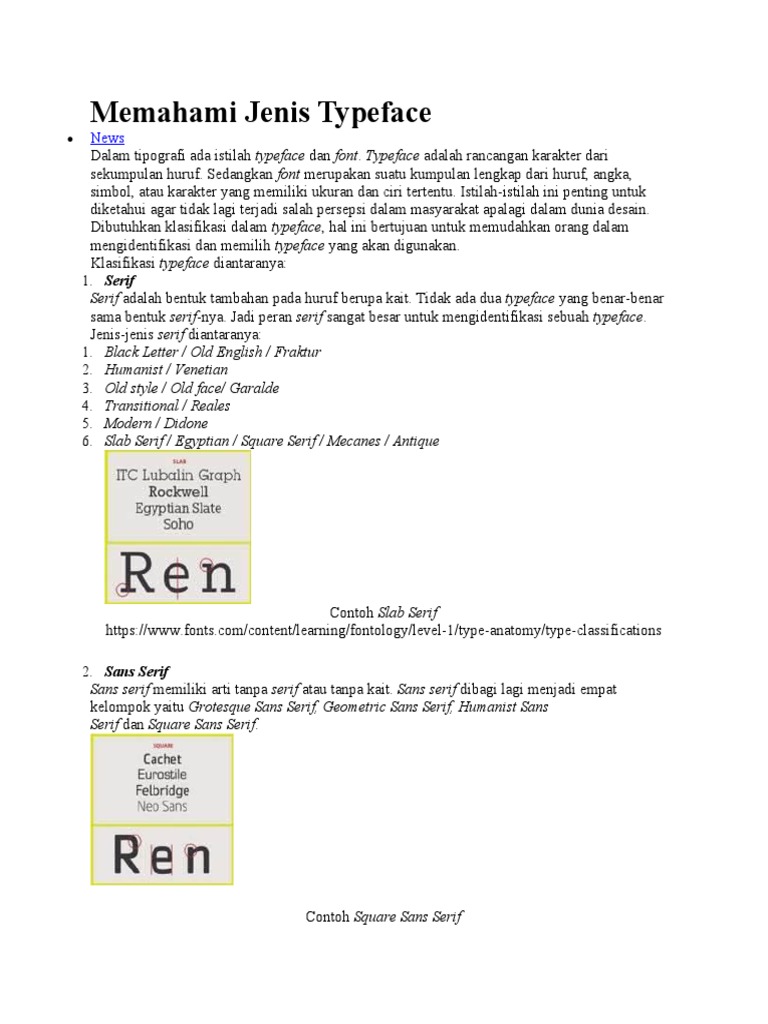 Memahami Jenis Typeface | PDF