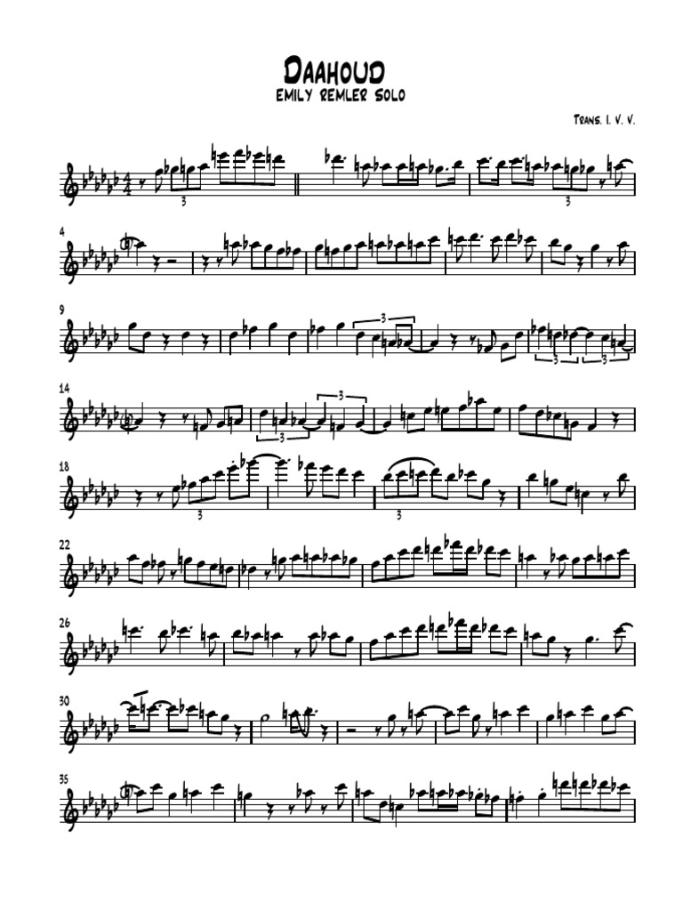 Daahoud (Solo) Eb Key - Partitura Completa | PDF