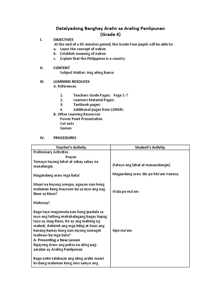 Lesson Plan in AP | PDF