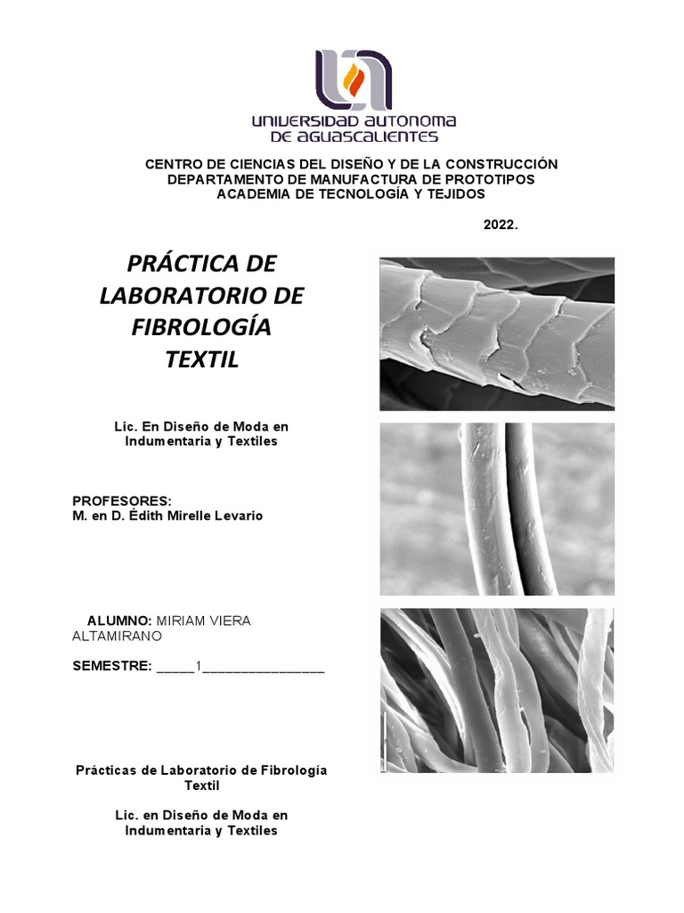 Practica de Laboratorio de Fibrología Textil.2022 | PDF | Textiles | Laboratorios