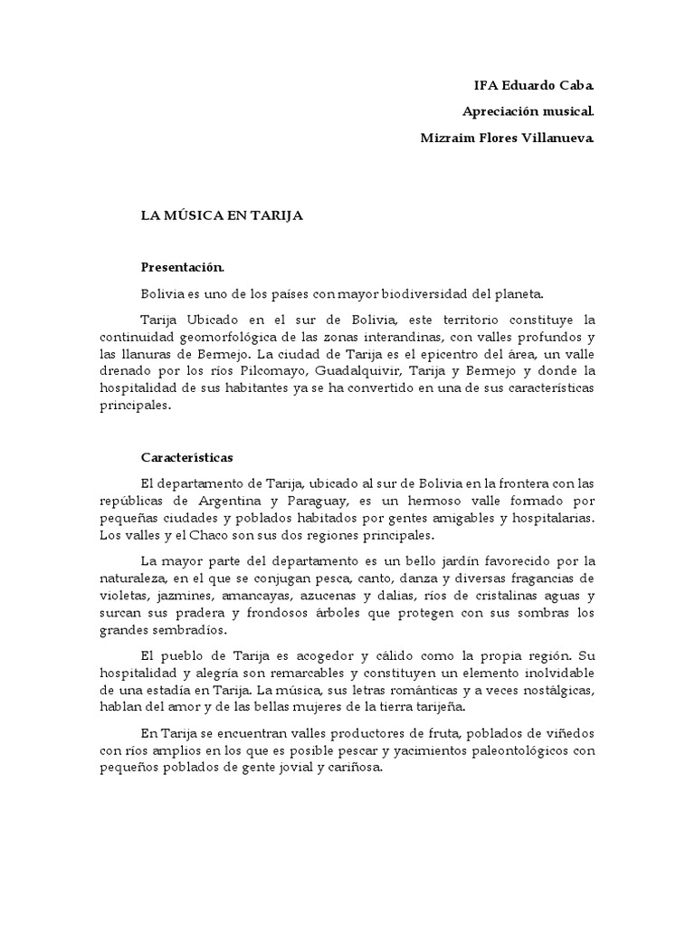 Danzas Típicas de Tarija | PDF