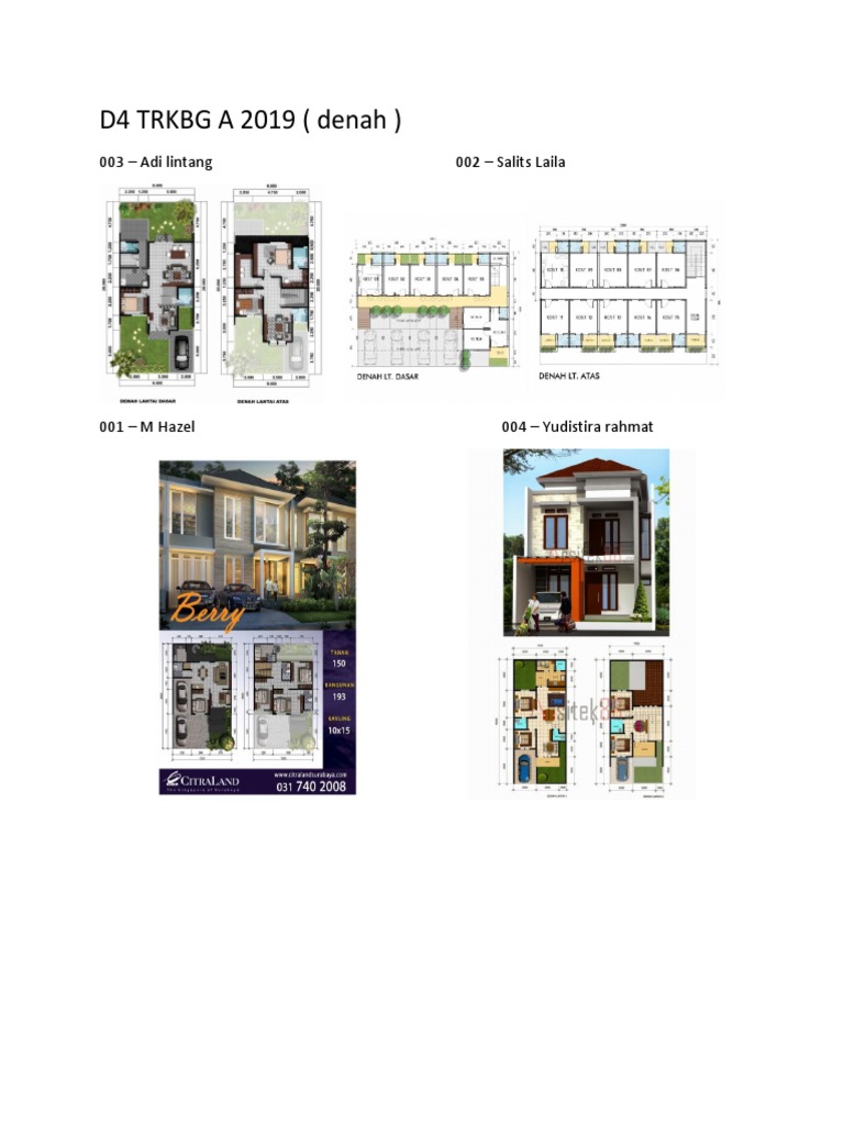 Denah Kelas D4 TRKBG A 2019 | PDF
