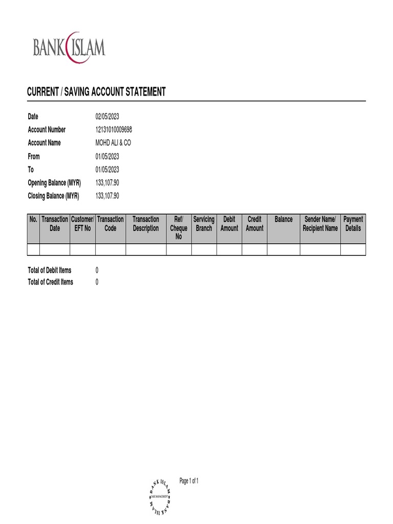 Transaction History Pdf