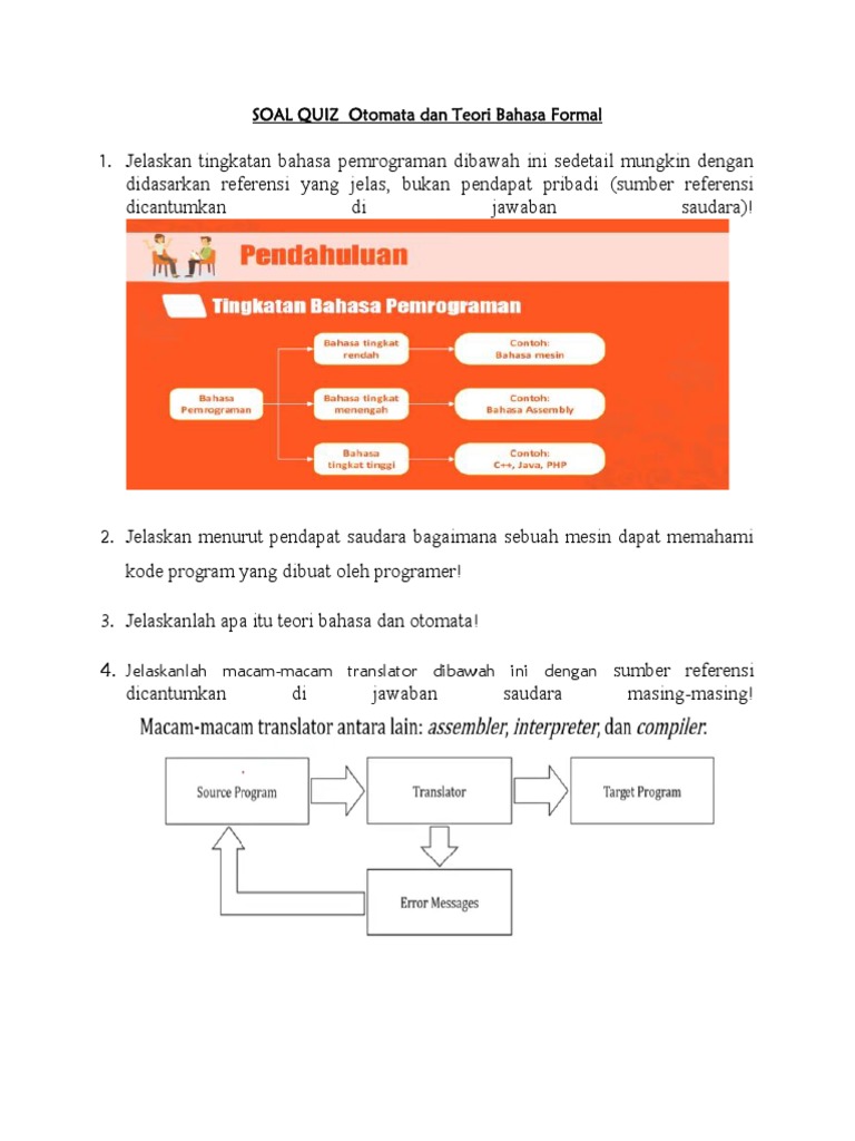 SOAL QUIZ Otomata Dan Teori Bahasa Formal Ok | PDF