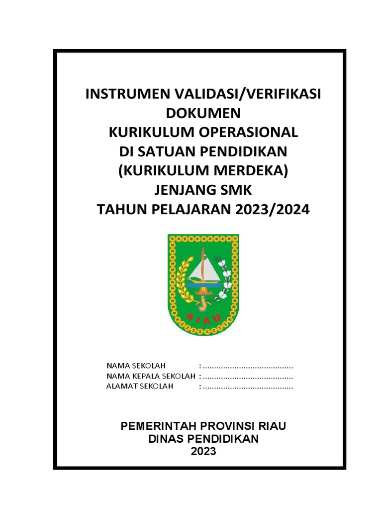 Instrumen Validasi KOSP SMK 2023-2024 | PDF