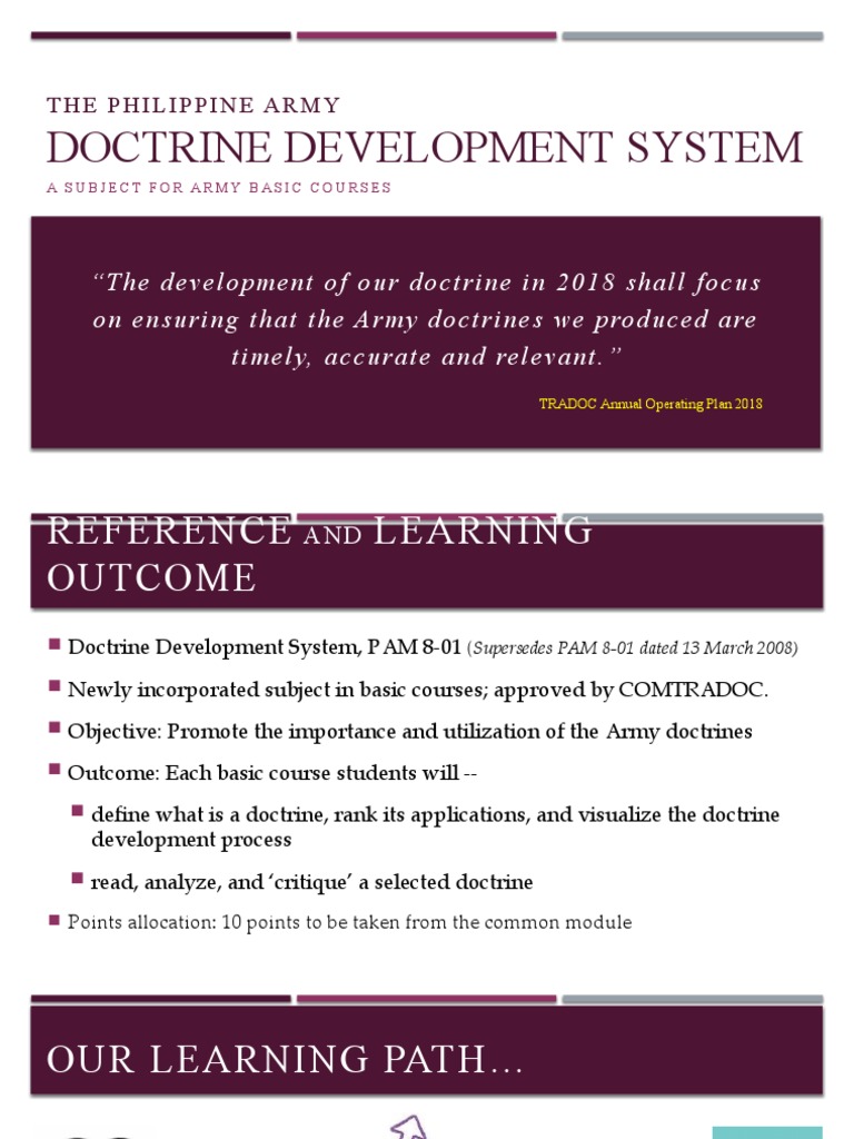 The Philippine Army Doctrine Development | PDF | Doctrine | Cognitive ...