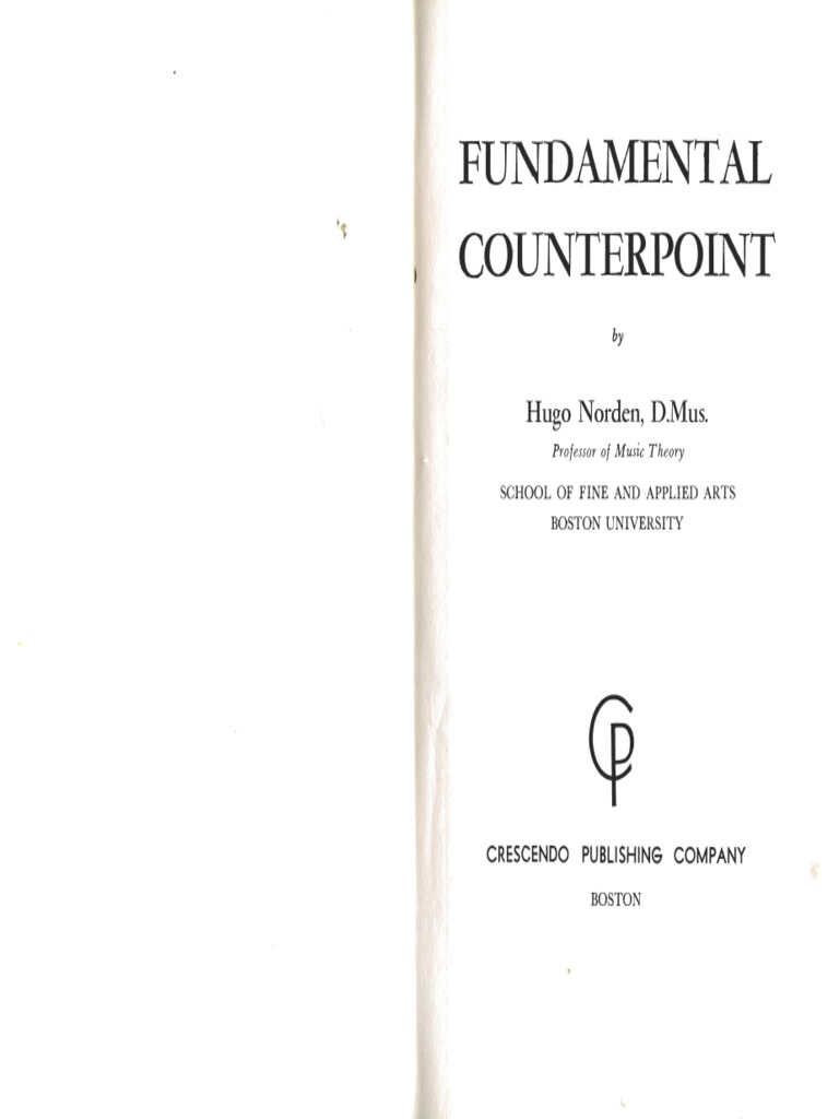 Norden Hugo Fundamental Counterpoint | PDF