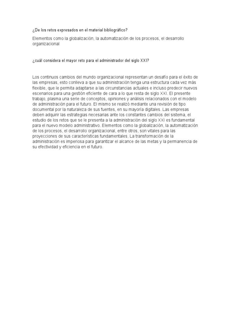 De Los Retos Expresados en El Material Bibliográfico | PDF