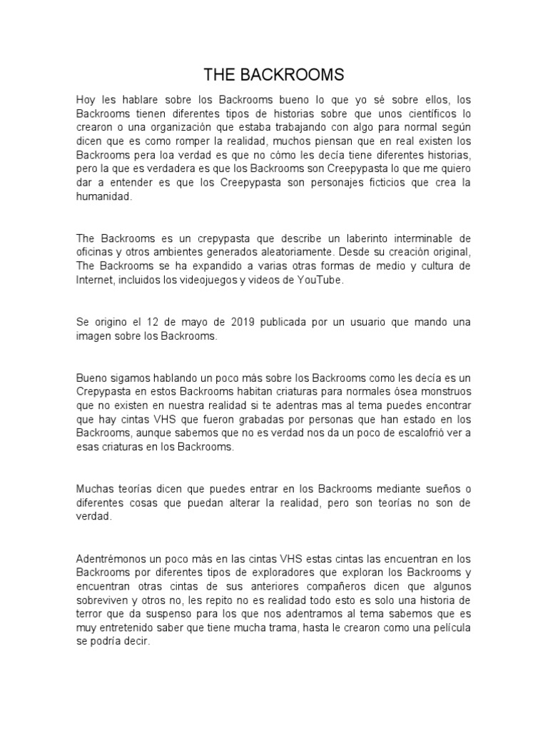 El Misterio de The Backrooms | PDF
