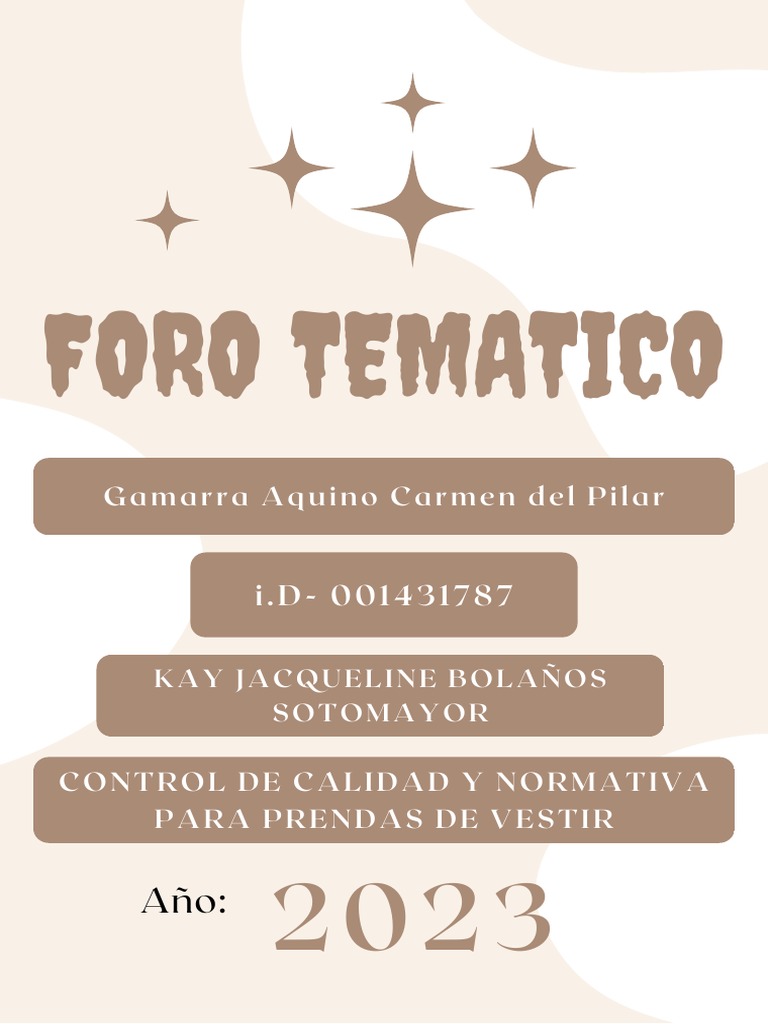 Foro Tematico - Control de Calidad y Normativa para Prendas de Vestir | PDF