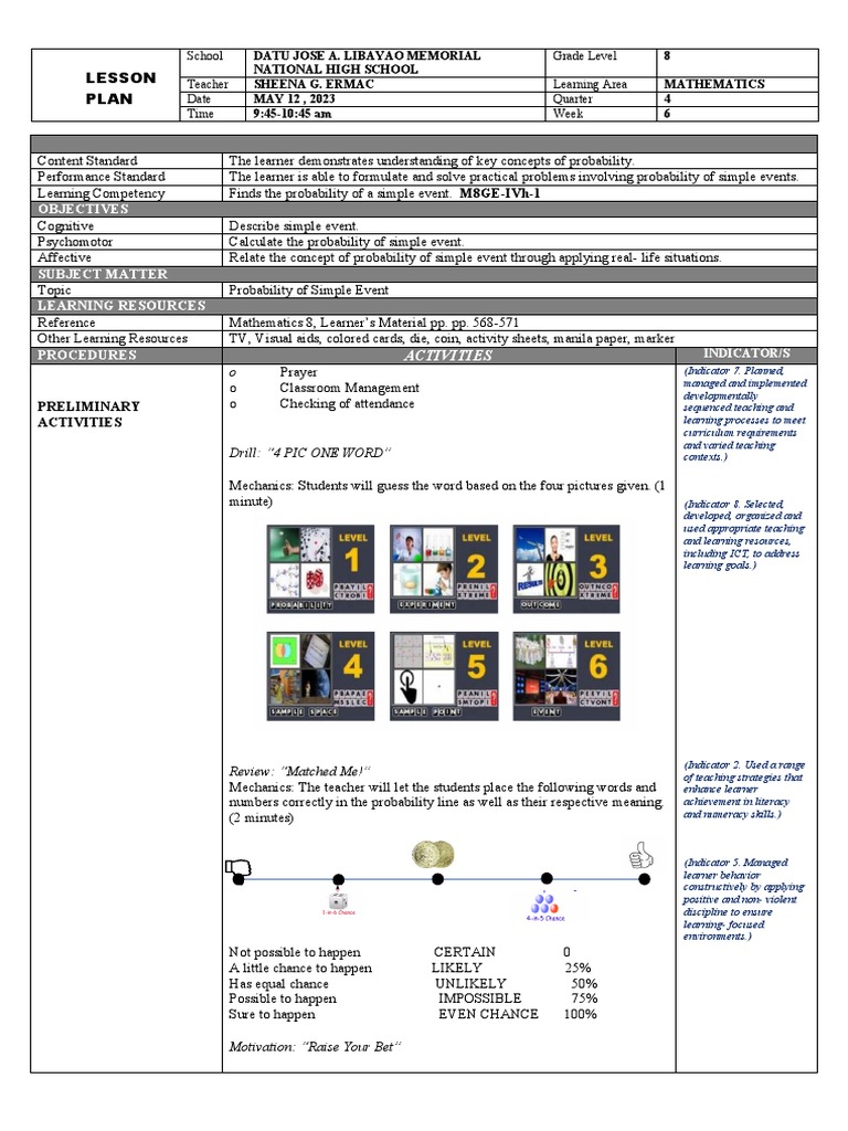 LP - Math 8 Smep | PDF | Learning | Educational Technology