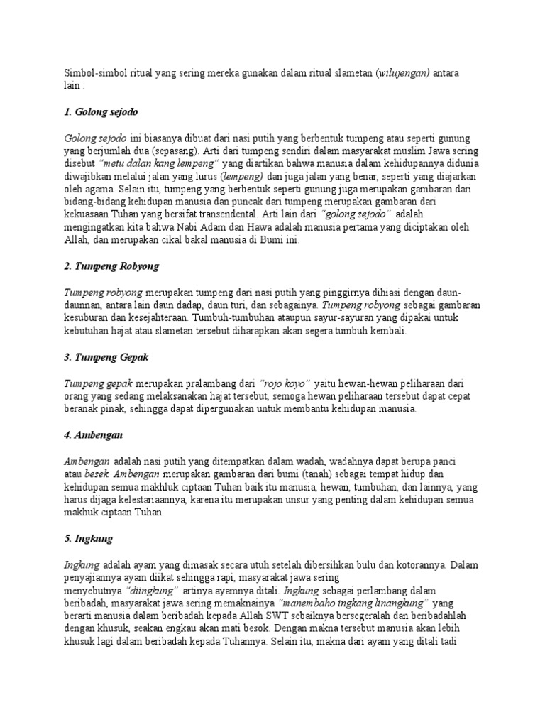Simbol Ritual dalam Slametan Jawa | PDF | Agama & Spiritualitas
