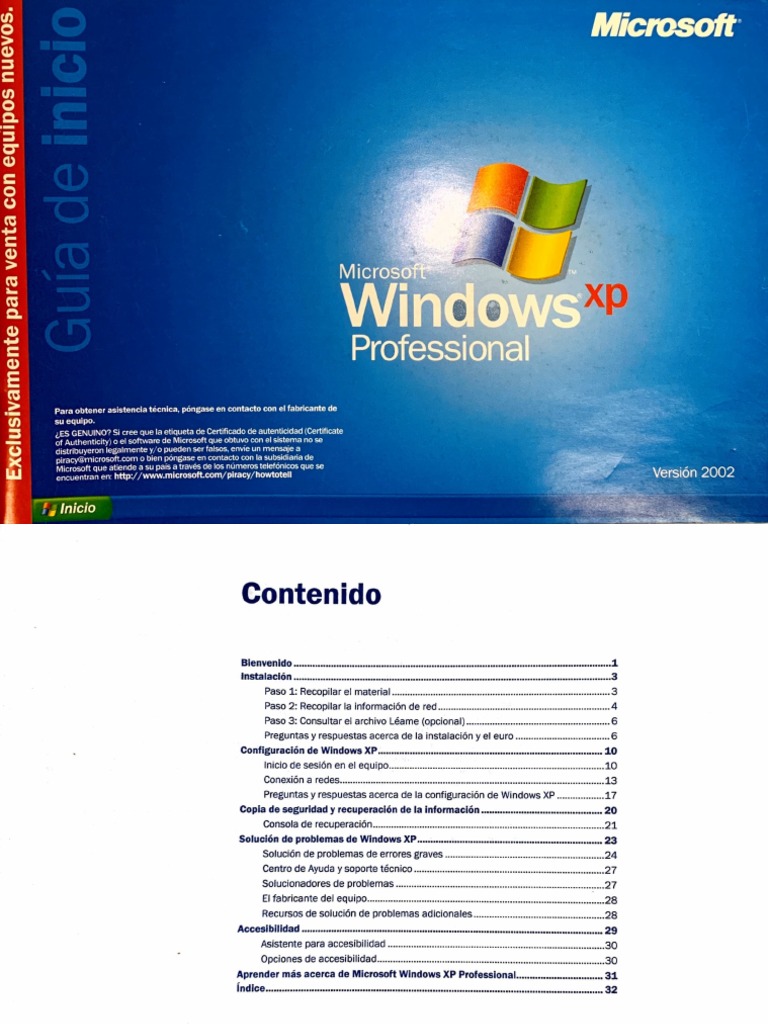 Guia de Inicio Wicrosoft Windows XP Professional | PDF
