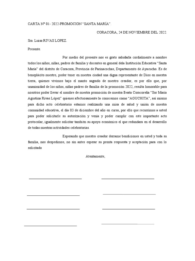 CARTA de Promoción | PDF