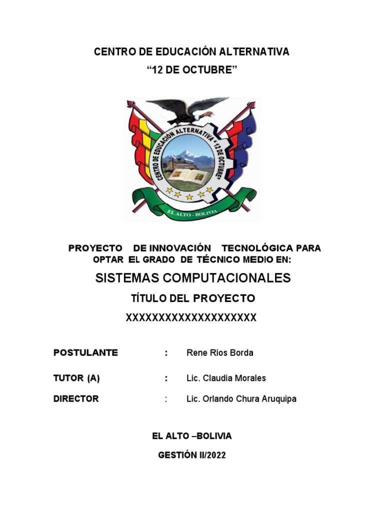 2-Caratula y Estructura Modalidad Proyecto Inovacion | PDF | Diseño