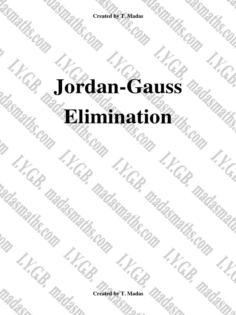 Gauss Jacobi And Jordan Method Pdf System Of Linear Equations