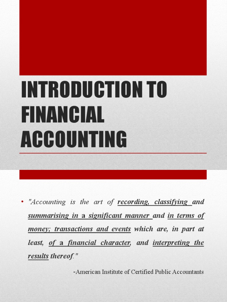 Introduction to Financial Accounting | PDF | Bookkeeping | Partnership