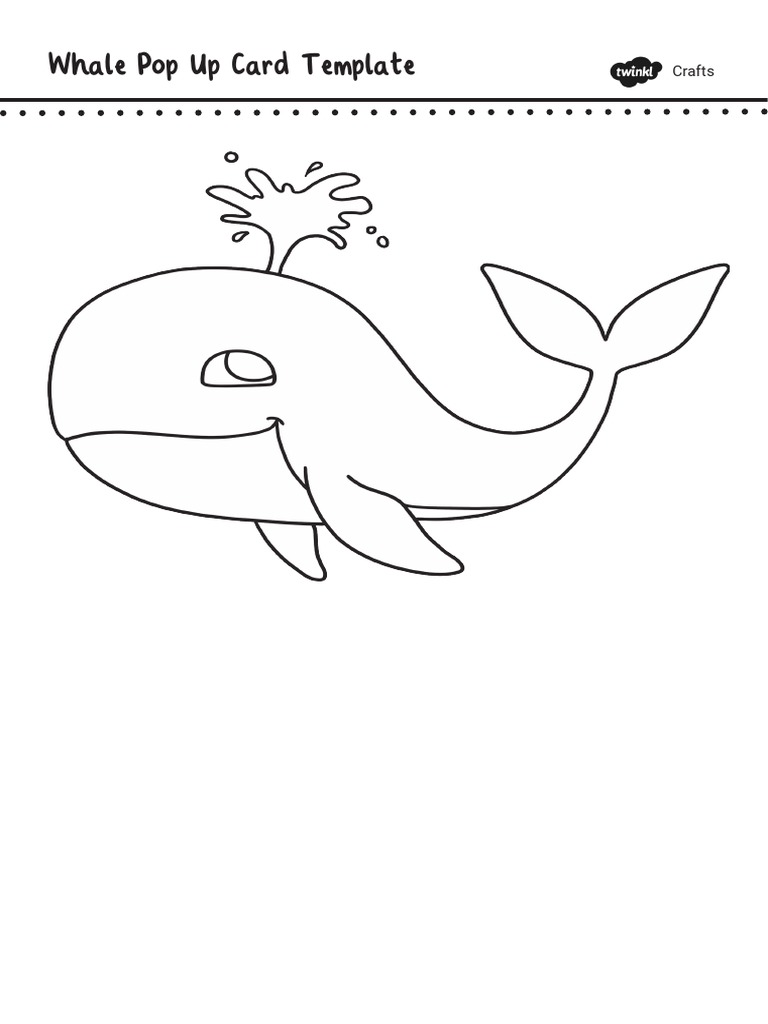 Whale Pop Up Card Template | PDF