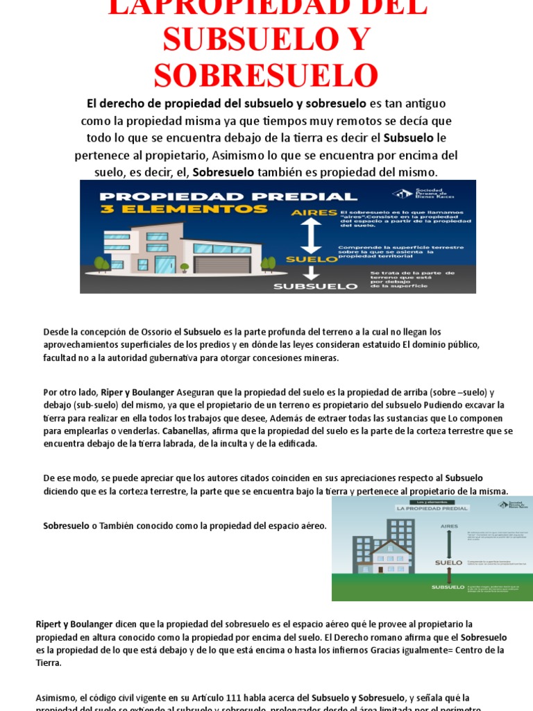 Propiedad del Suelo, Subsuelo y Sobresuelo | PDF | Propiedad | Justicia