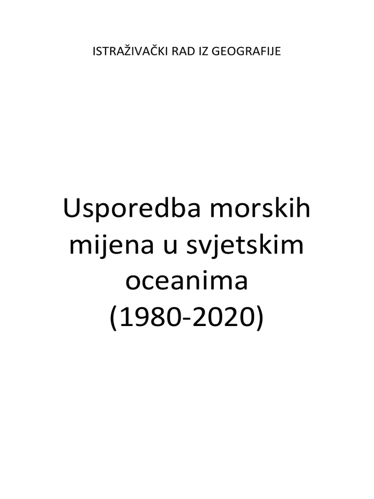 Istraživački Rad Iz Geografije | PDF
