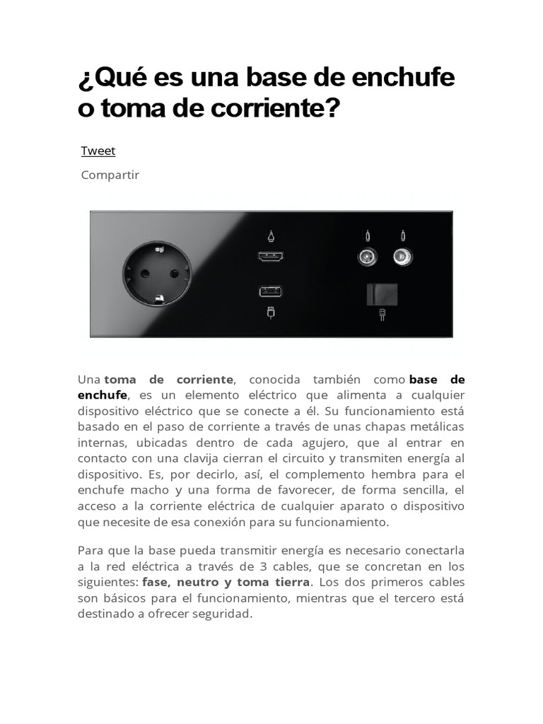 ENCHUFE | Descargar gratis PDF | Enchufes y tomas de corriente alterna | Corriente eléctrica