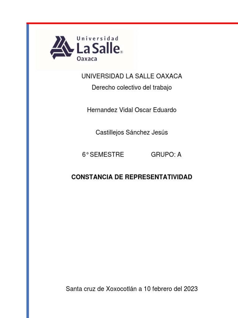 Constancia de Representatividad | PDF | Derecho laboral | Votación