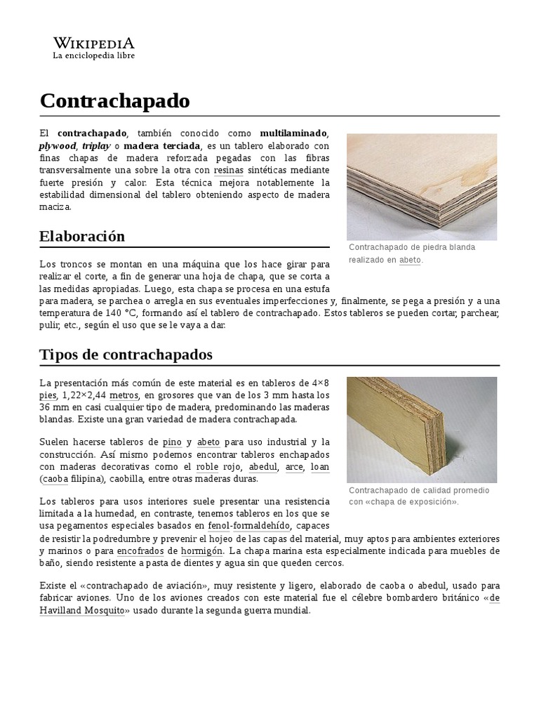 Contrachapado | PDF | Madera contrachapada | Madera