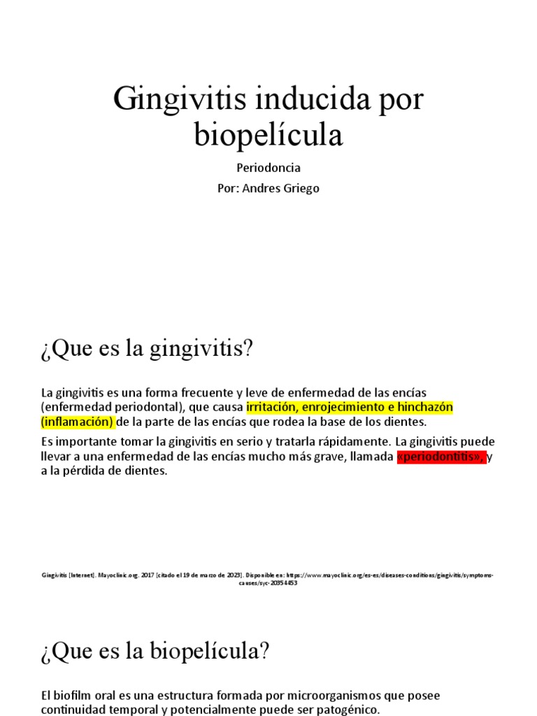 Gingivitis Inducida Por Biopelícula | PDF | Enfermedades y trastornos ...