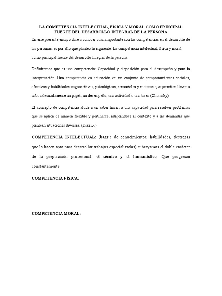 La Competencia Intelectual Ensayo | PDF | Ciencia y matemática