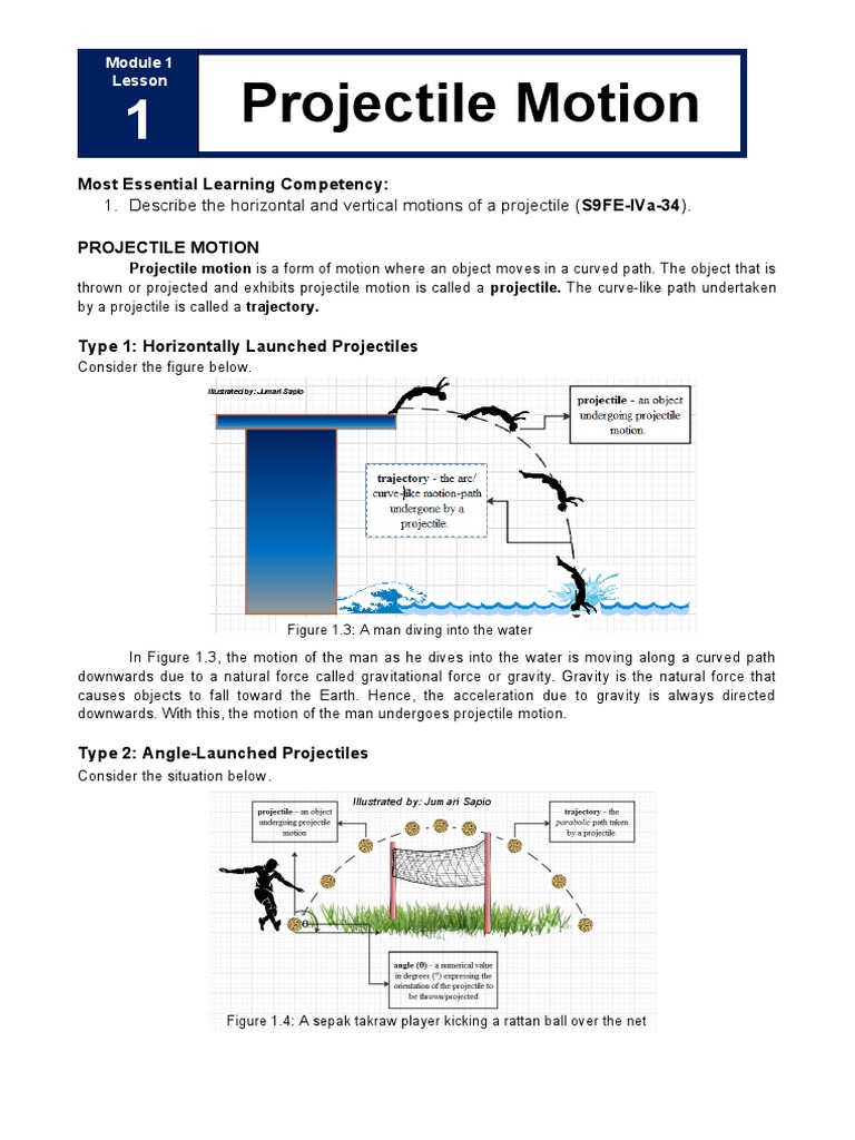 Module 1 Projectile Motion Download Free Pdf Projectiles Force