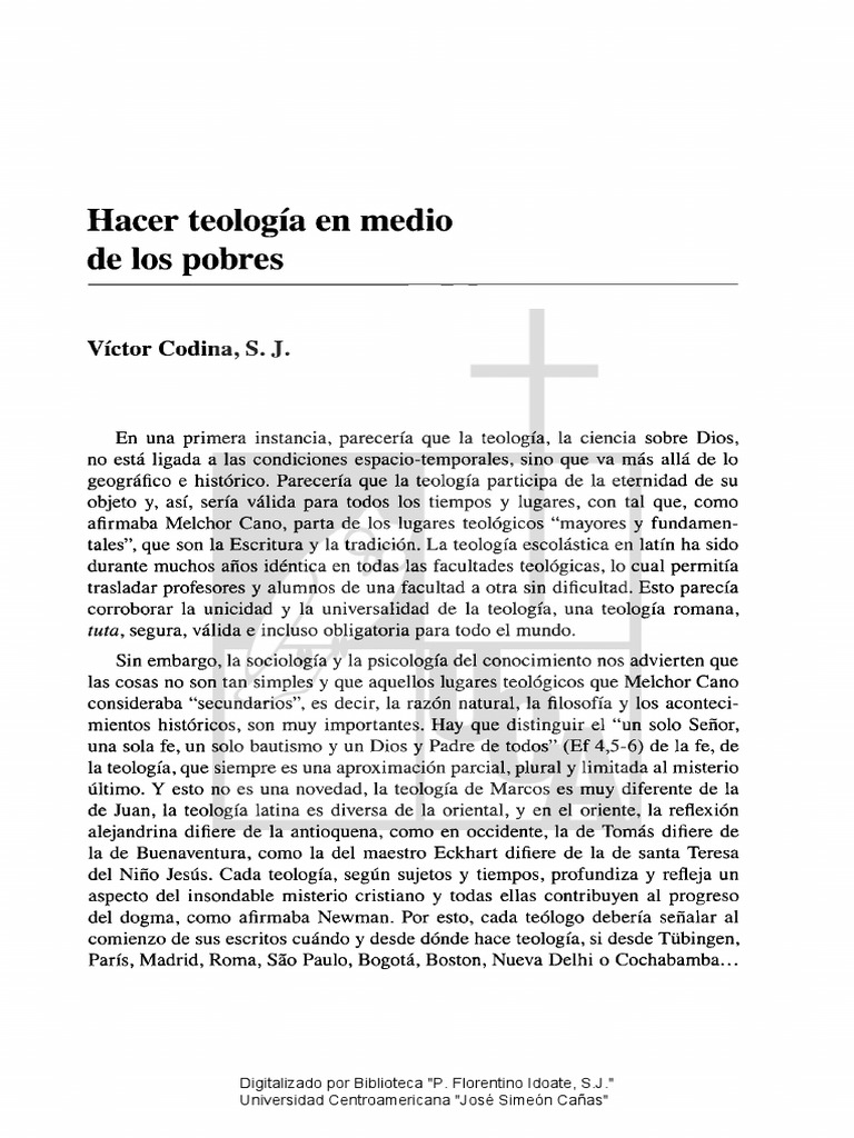 Hacer Teología en Medio de Los Pobres-Victor Codina | PDF | Iglesia ...
