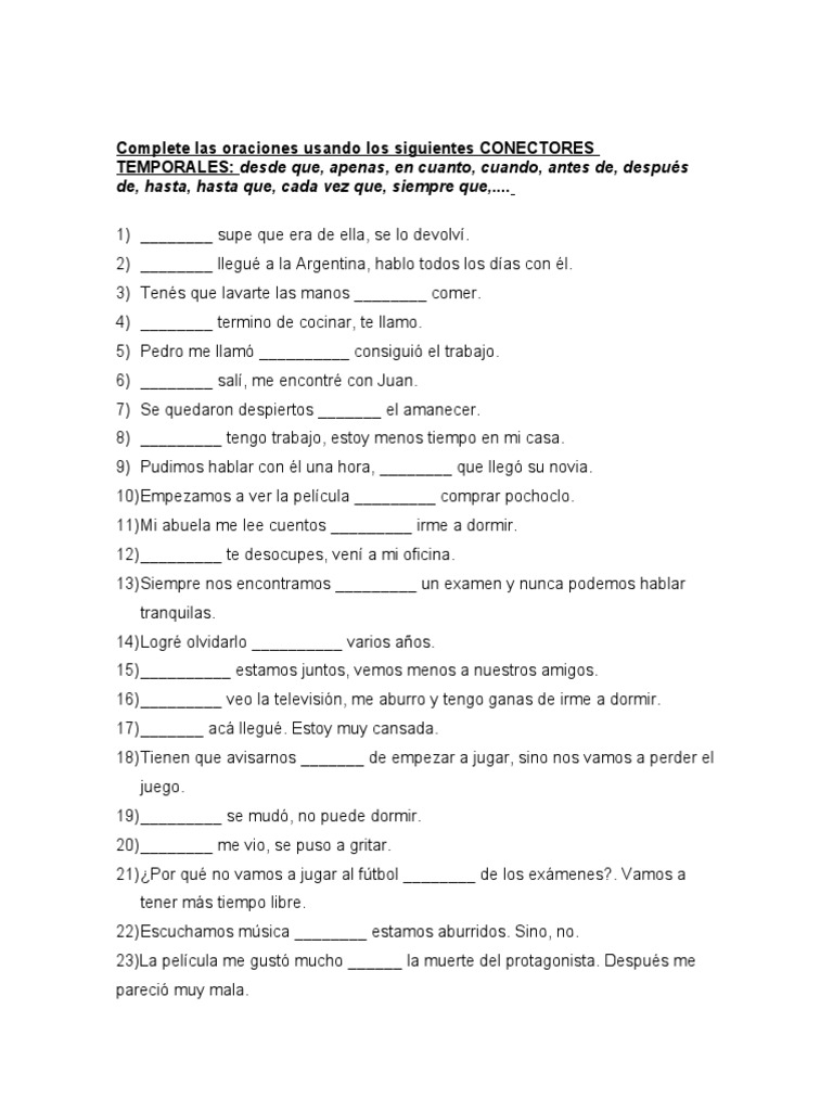 Conectores Temporales | PDF