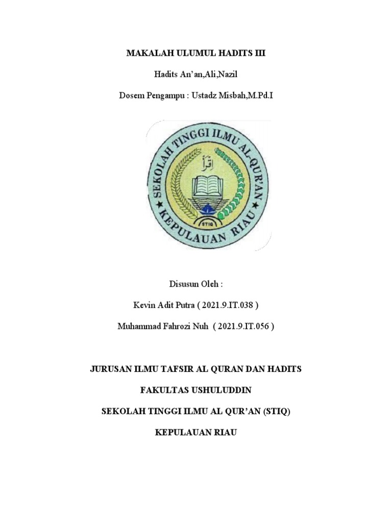 Hadits Aliy dan Nazil dalam Ulumul Hadits | PDF