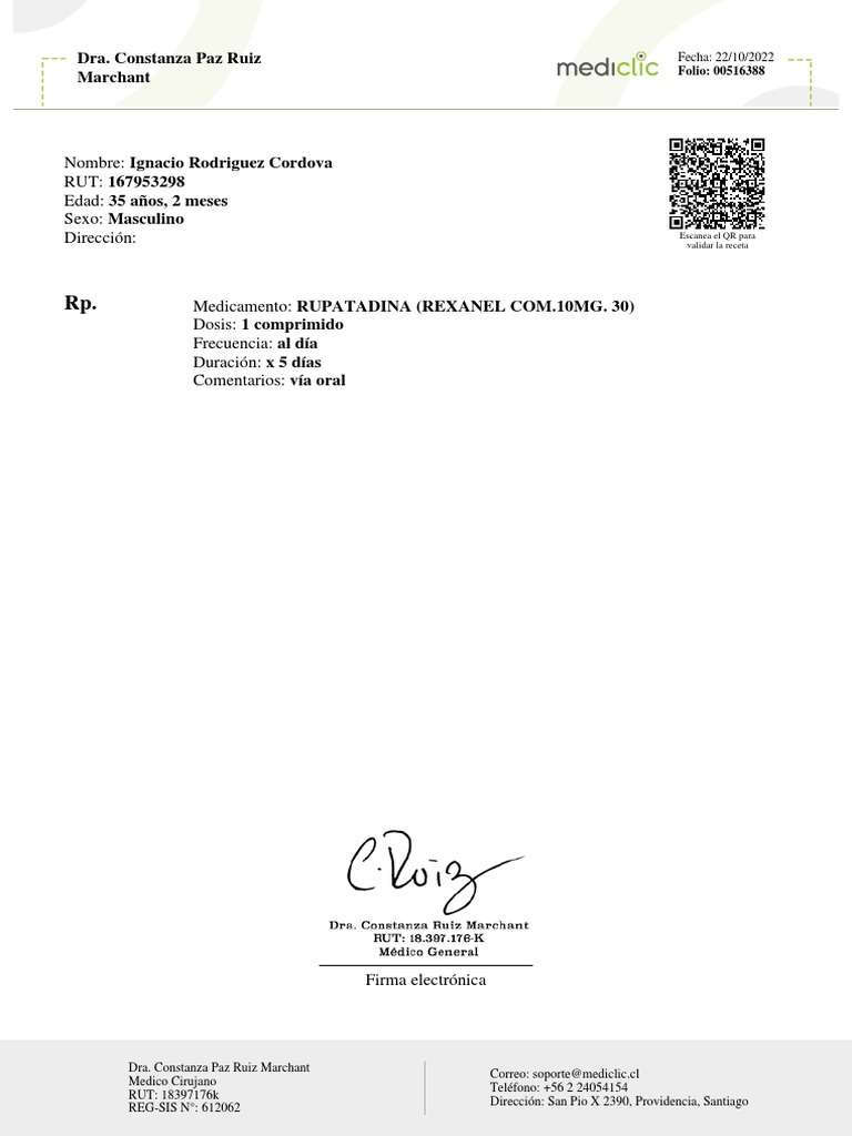 Prescripcion 22-10-2022 164129 | PDF | Especialidades Medicas | Terapia