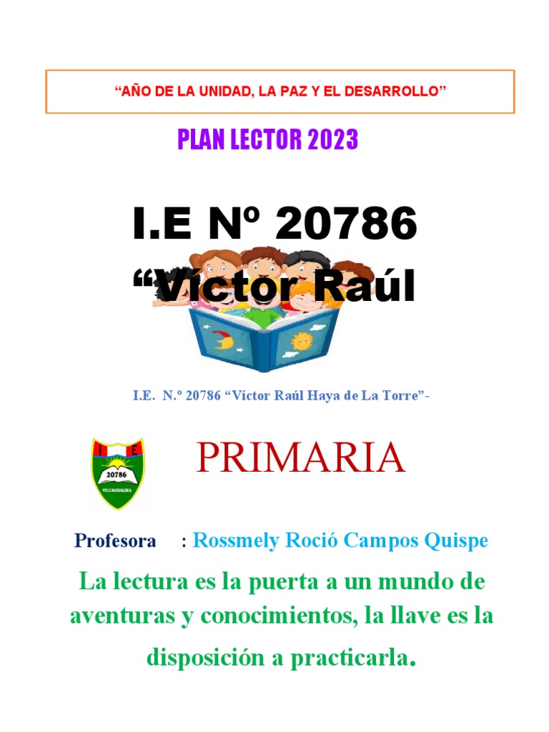 Plan Lector 2023 | PDF | Comprensión lectora | Salón de clases