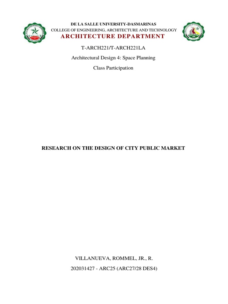 Research On The Design of City Public Market VILLANUEVA | PDF | Green ...