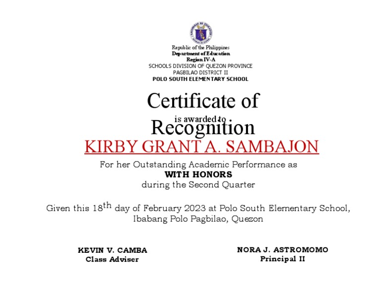 Honors Certi 1 | PDF