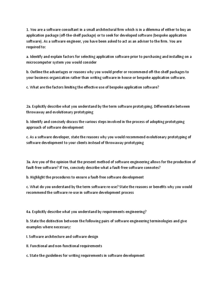 Software Engineering Answers | PDF | Software Testing | Software ...