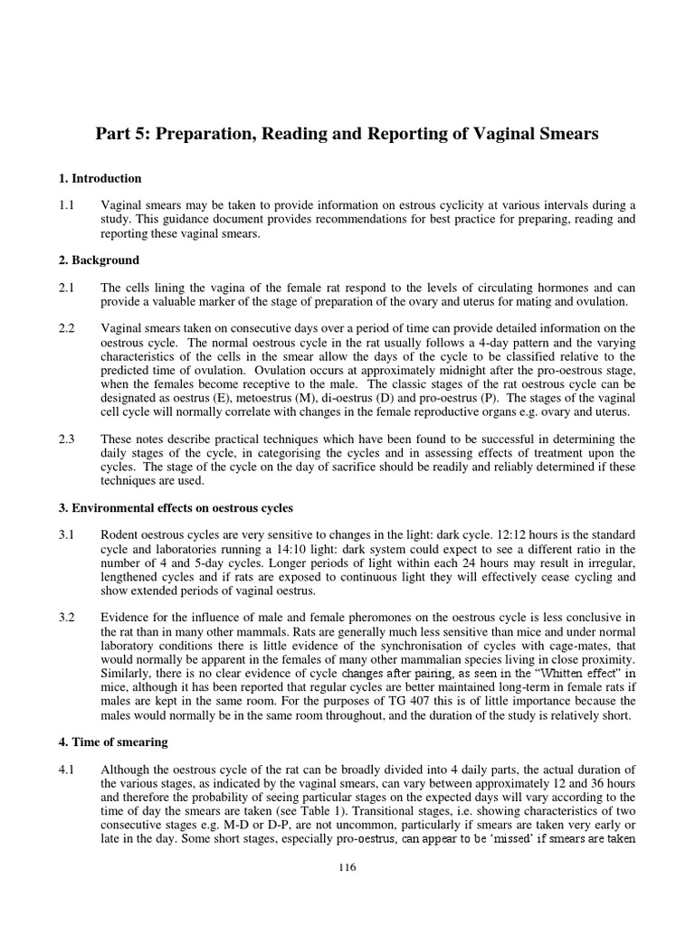 Part 5: Preparation, Reading and Reporting of Vaginal Smears | PDF ...