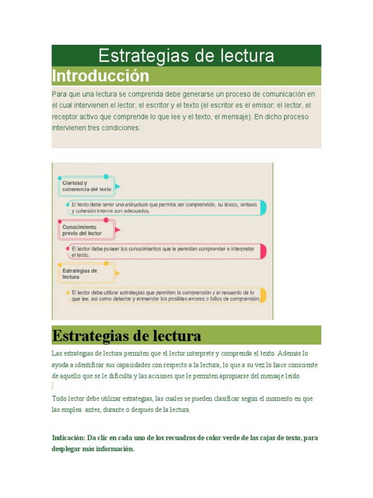 Estrategias de Lectura | PDF