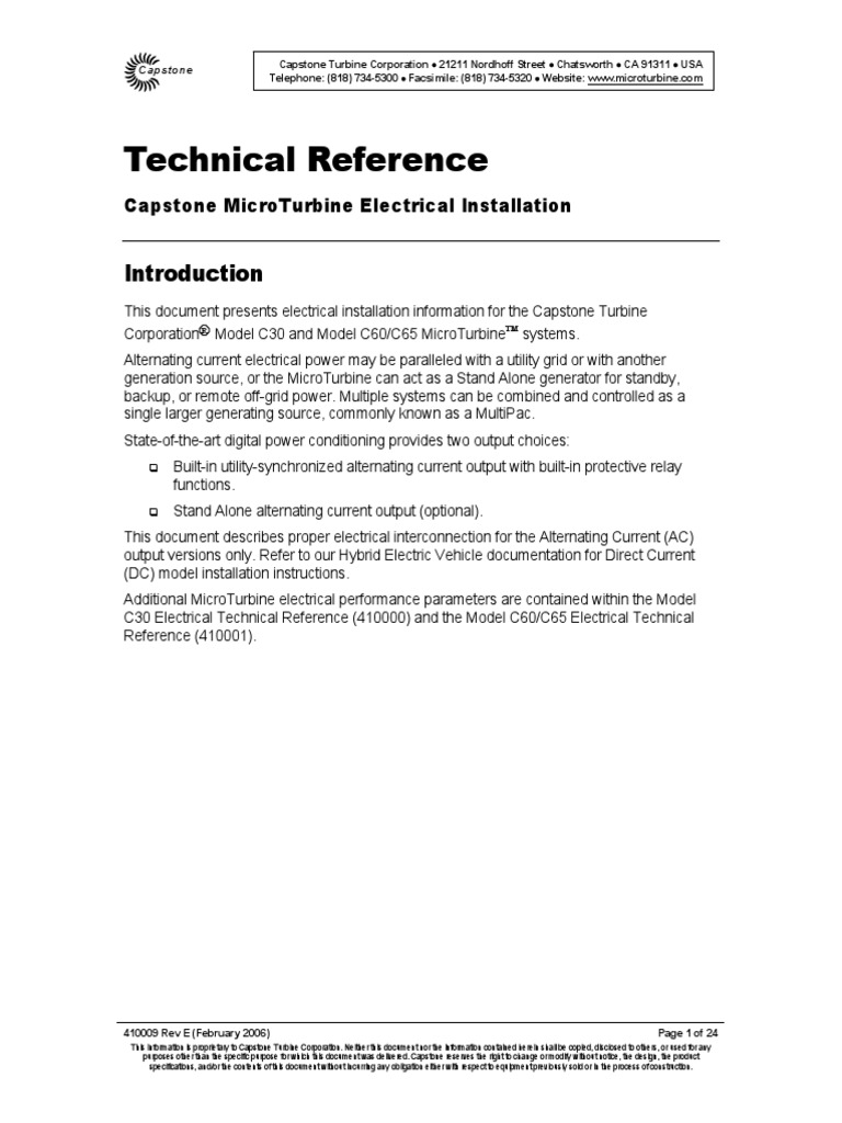 Capstone C60 410009 Electrical Installation | PDF | Fuse (Electrical ...