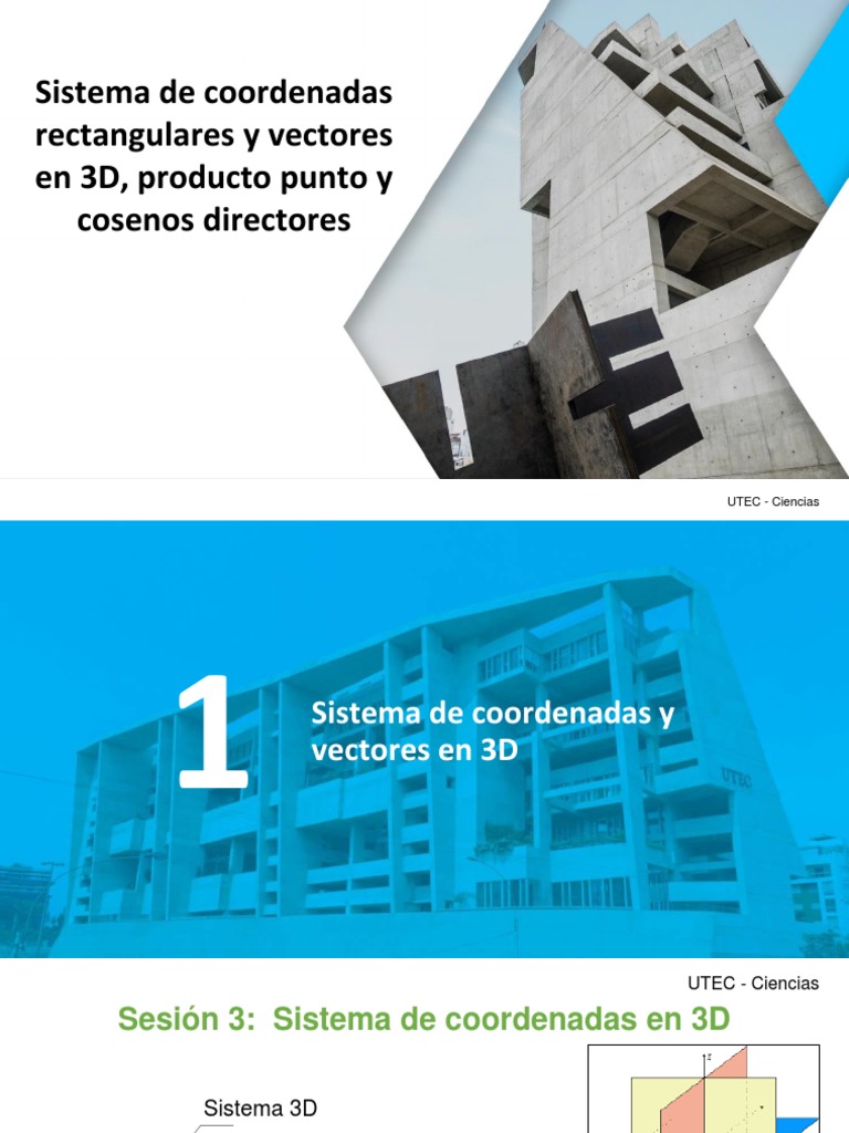 Vectores y Coordenadas en 3D | PDF | Vector Euclidiano | Sistema coordinado